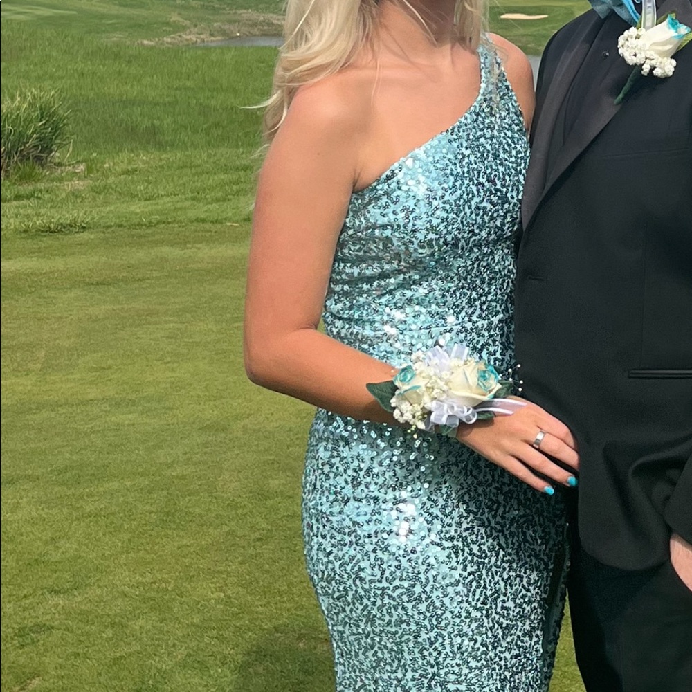 Blue Windsor Sequin Maxi Dress Worn Only Once Gem